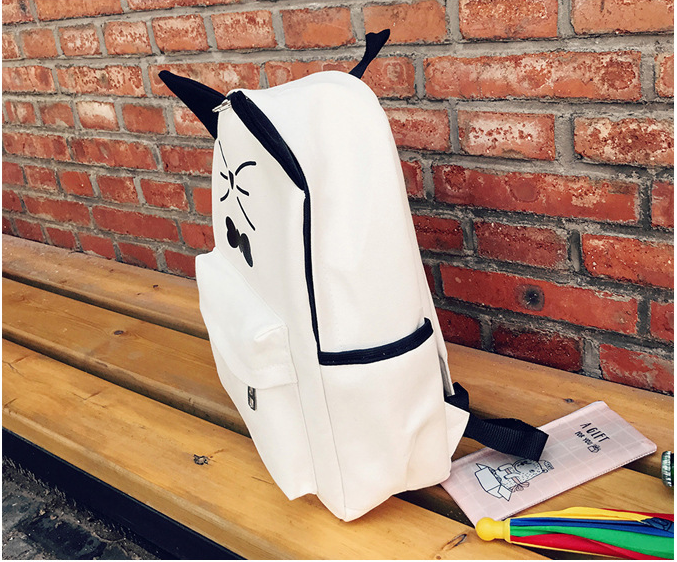Cute Cat Ear Canvas Backpack Cartoon High Capacity Student Backpack ...