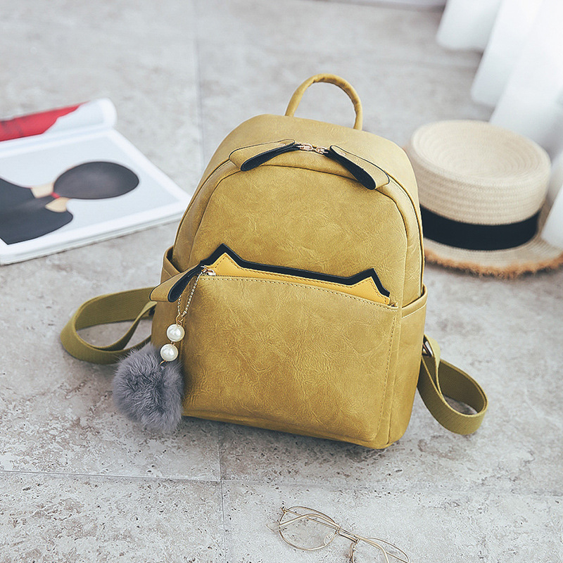 Cute Cat Pu Backpack Fashion Student Backpack Travel Backpack on Luulla