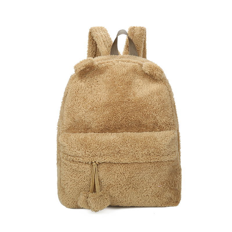 Cute Plush Bear Design Backpack For Students And Travel on Luulla