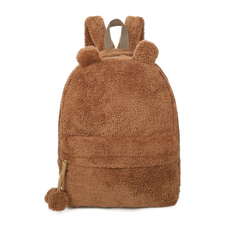 Cute Plush Bear Design Backpack For Students And Travel on Luulla