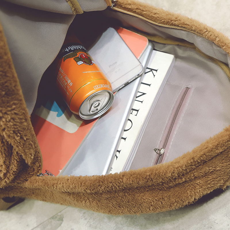 Cute Plush Bear Design Backpack For Students And Travel on Luulla