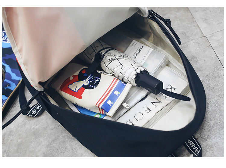 Personality Hit Color Harajuku Backpack Ribbons Lace Travel Backpack ...