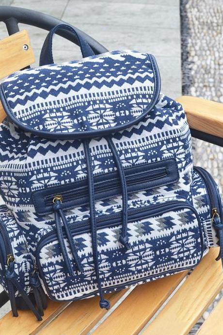 Autumn Is Coming Floral Canvas Backpack on Luulla