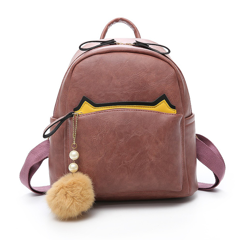 Cute Cat Pu Backpack Fashion Student Backpack Travel Backpack on Luulla